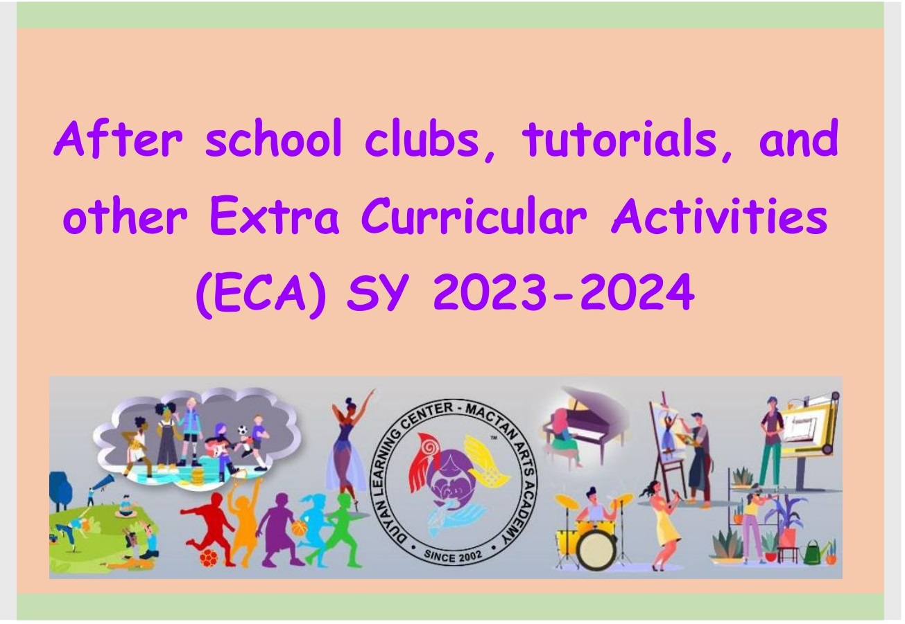 After school clubs, tutorials, and other Extra Curricular Activities ...